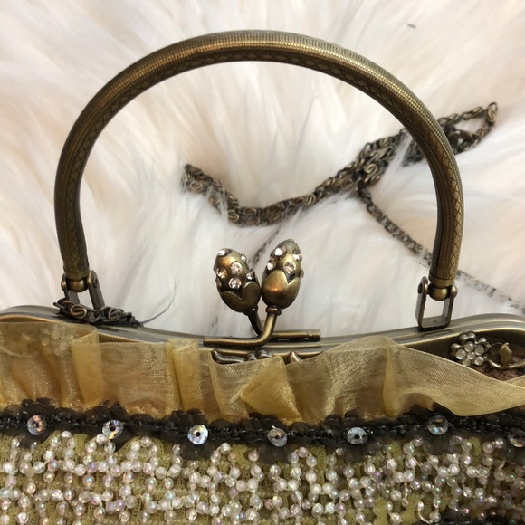 Bags | Vintage Inspired Top Handle Ruffle Purse | Poshmark